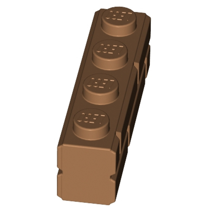 LEGO Medium Dark Flesh Brick 1 x 4 with Embossed Bricks (15533) | Brick ...