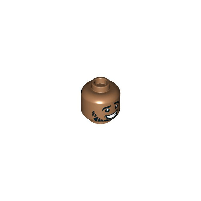 LEGO Head with Beard and Hair on Back with Zigzag Lines (3626 / 100328 ...