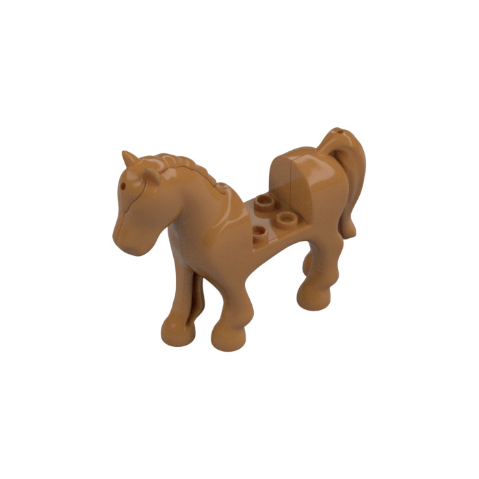 LEGO Medium Dark Flesh Horse with 2 x 2 Cutout with Dark Brown Mane ...