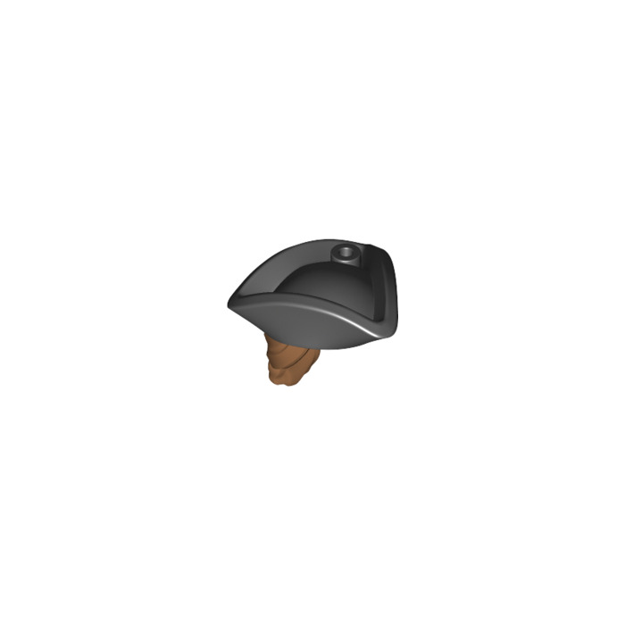 LEGO Medium Dark Flesh Long Hair with Ponytail and Black Tricorne Hat ...