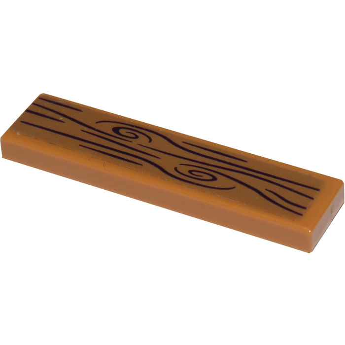 LEGO Medium Dark Flesh Tile 1 x 4 with Wood Grain Sticker (2431 ...