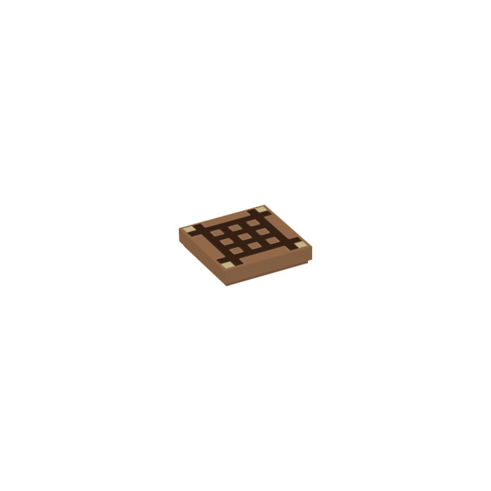 LEGO Medium Dark Flesh Tile 2 x 2 with Minecraft Crafting Table Grid ...