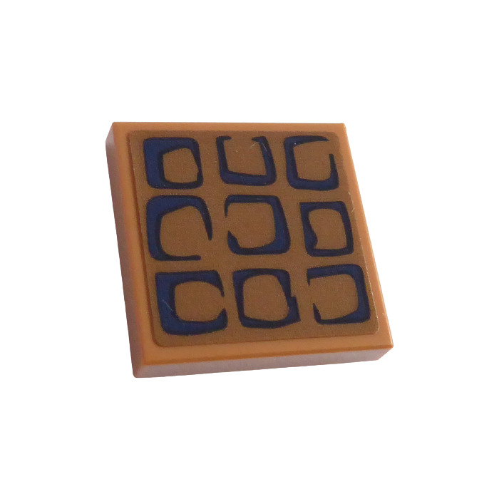 LEGO Medium Dark Flesh Tile 2 x 2 with Square Waffle Pattern Sticker ...