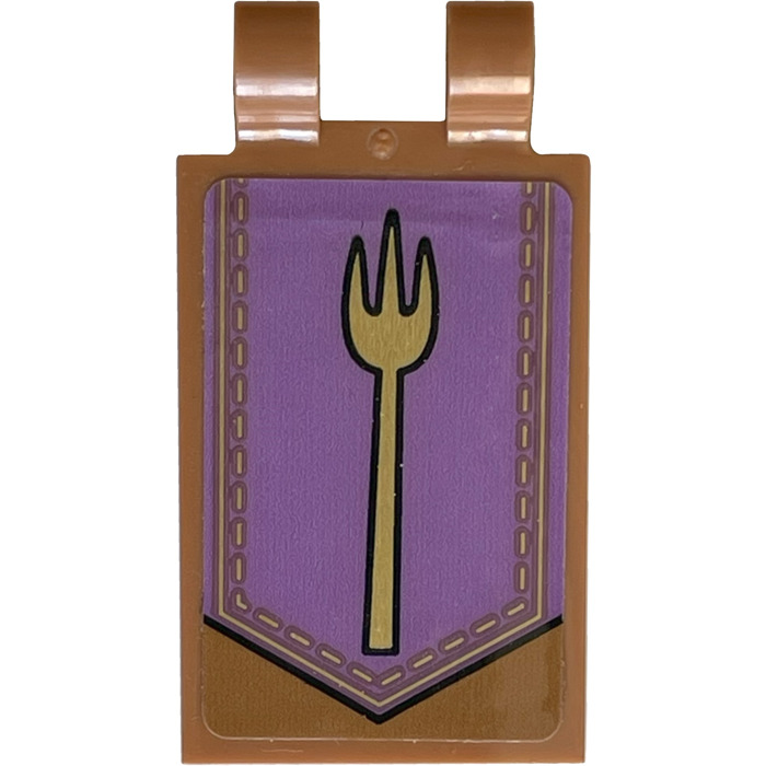 LEGO Medium Dark Flesh Tile 2 x 3 with Horizontal Clips with Fork on ...