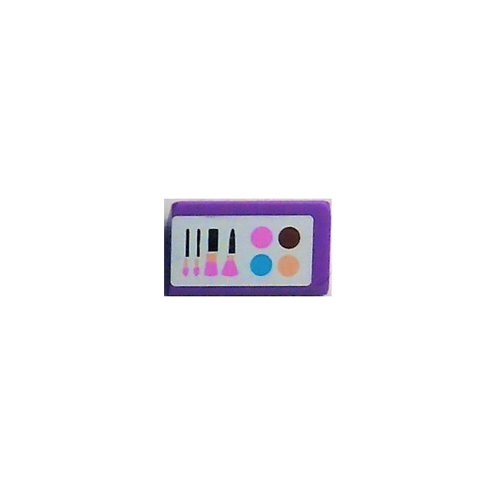 LEGO Medium Lavender Slope 1 x 2 (31°) with Eye Shadow and Brushes ...
