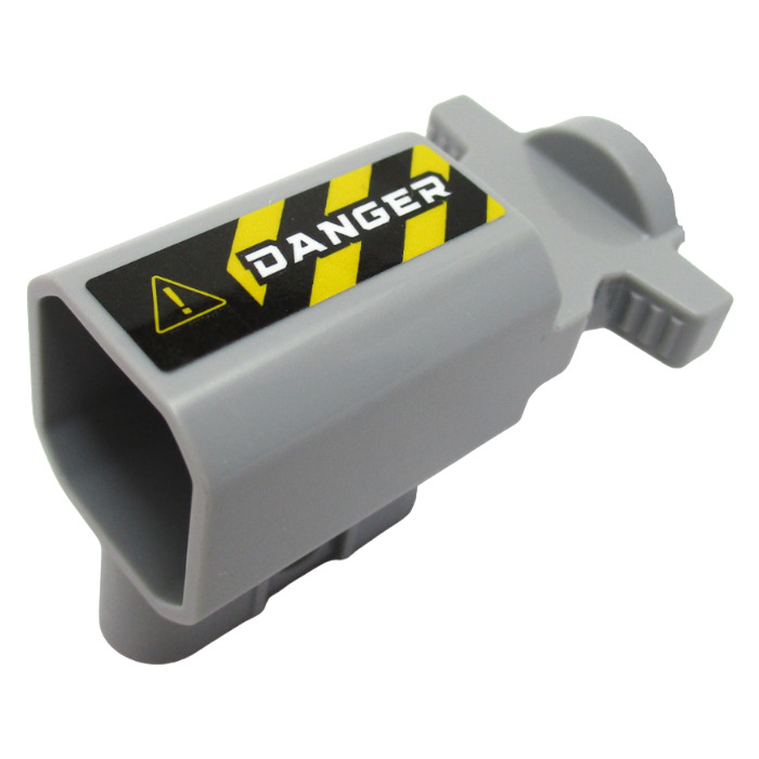 LEGO Medium Stone Gray Beam 1 x 3 with Shooter Barrel with "DANGER ...