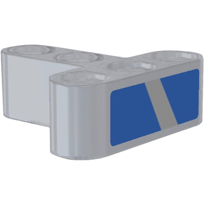 LEGO Medium Stone Gray Beam 3 x 3 T-Shaped with 2 Blue Shapes (Right ...