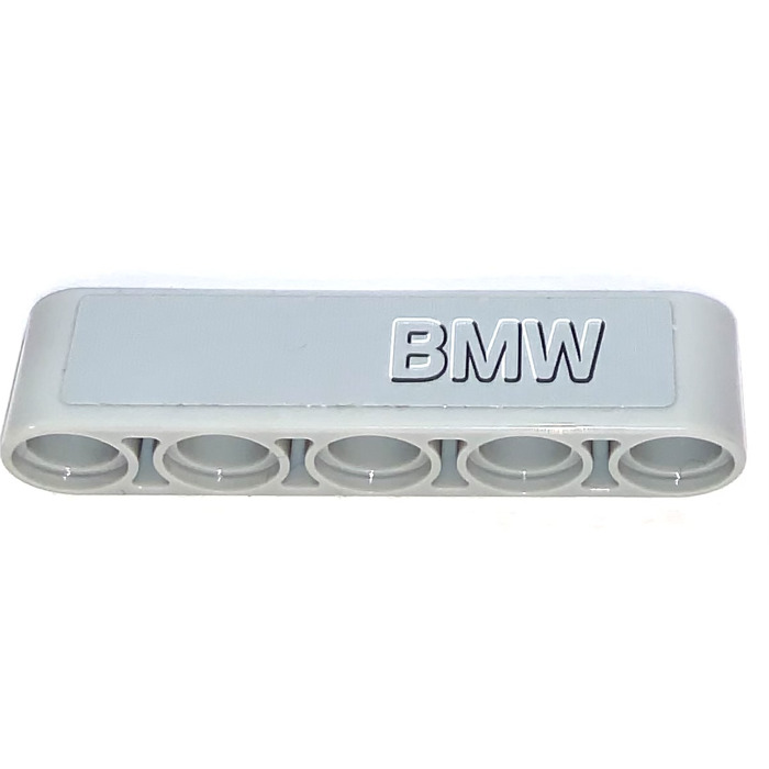 LEGO Medium Stone Gray Beam 5 with BMW Logo on Right Side Sticker ...