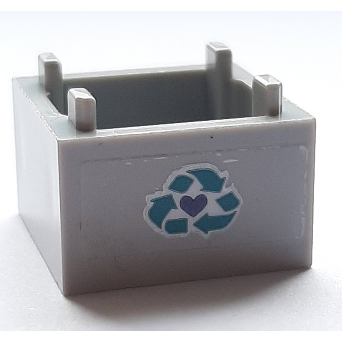 LEGO Box 2 x 2 x 1 with Recycling Arrows Sticker (2821) | Brick Owl ...