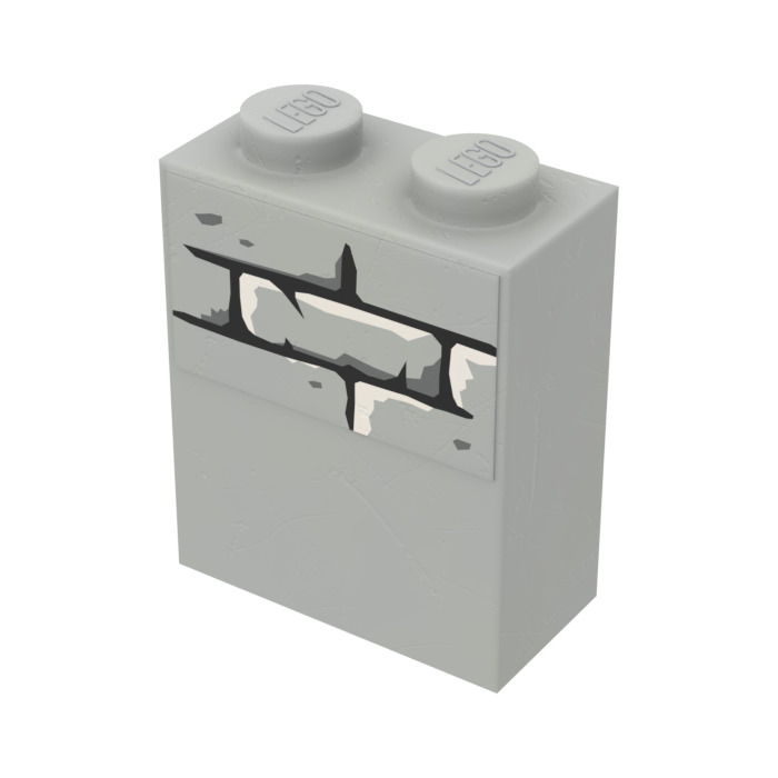 LEGO Medium Stone Gray Brick 1 x 2 x 2 with Bricks 9473 Sticker with ...