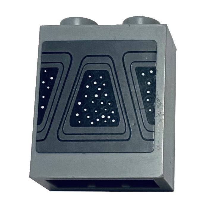 LEGO Medium Stone Gray Brick 1 x 2 x 2 with Sticker from 10221 with ...