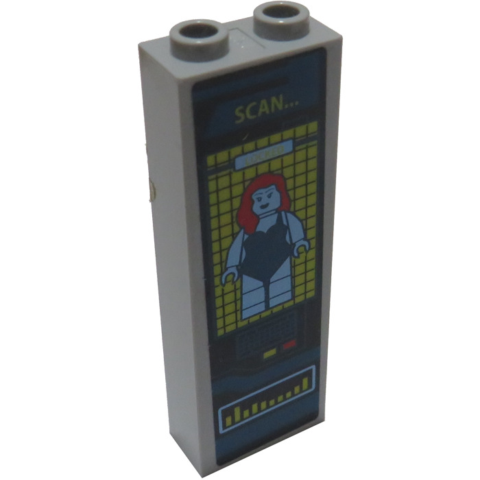 LEGO Medium Stone Gray Brick 1 x 2 x 5 with Body Scanner Sticker with ...