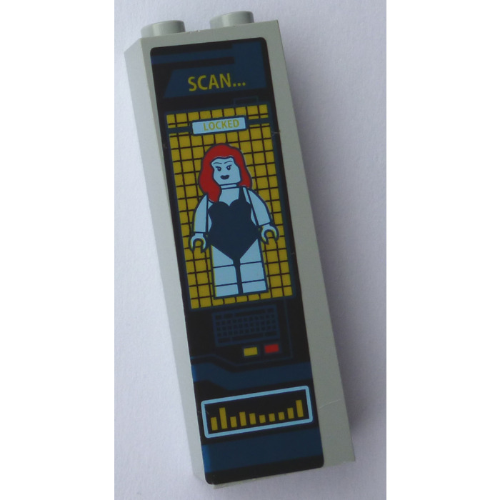 LEGO Medium Stone Gray Brick 1 x 2 x 5 with Body Scanner Sticker with ...