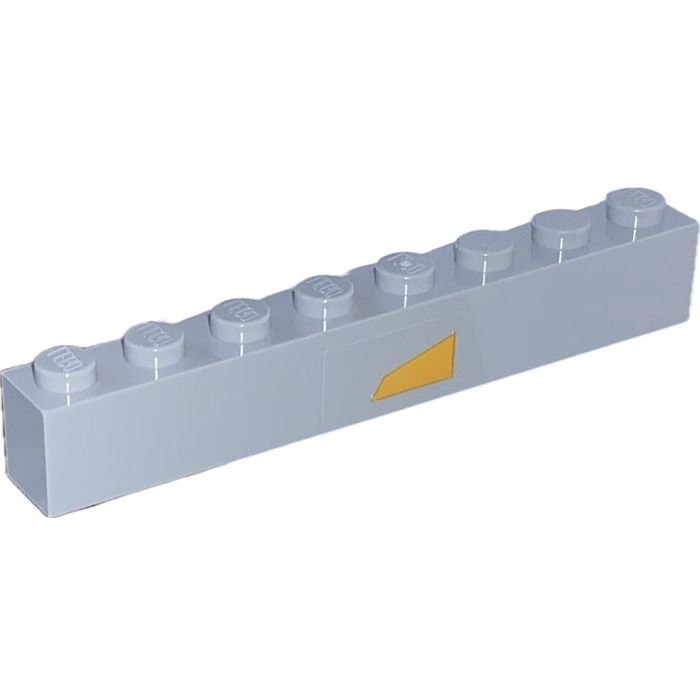 LEGO Medium Stone Gray Brick 1 x 8 with Small Yellow Rectangle (left ...