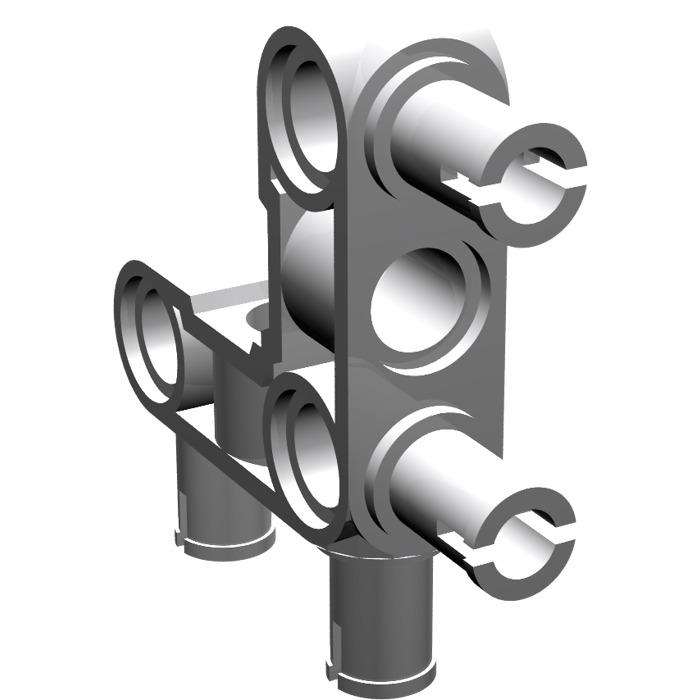 LEGO Medium Stone Gray Cross Block Beam Bent 90 Degrees with 4 Pins ...