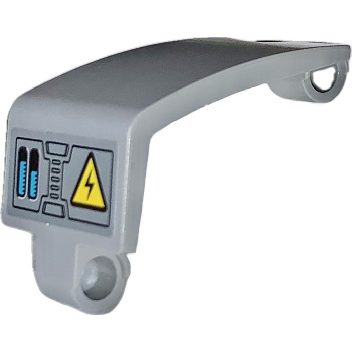 LEGO Medium Stone Gray Curved Panel 3 x 6 x 3 with Lightning Bolt and ...