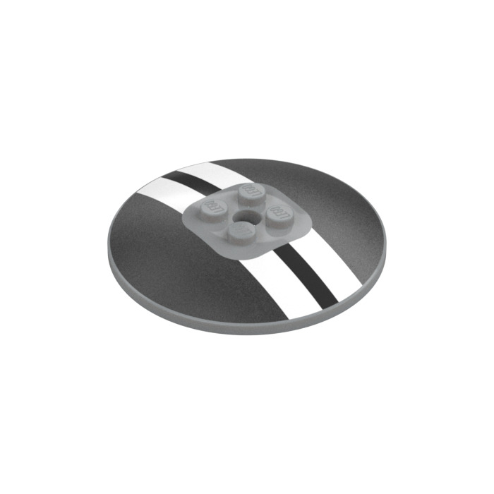 LEGO Medium Stone Gray Dish 6 x 6 with Black and White Stripes (Solid ...