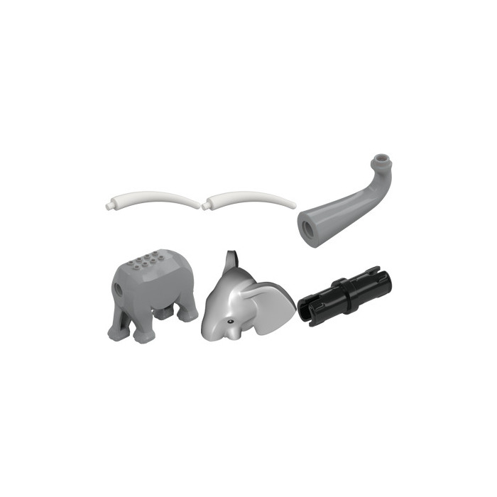 LEGO Medium Stone Gray Elephant with Long Tusks | Brick Owl