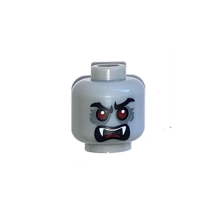 LEGO Medium Stone Gray Head Alien with Red Eyes and Vampire Teeth (3626 ...