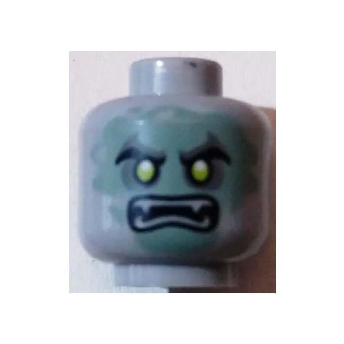 LEGO Medium Stone Gray Head with Sand Green Ghost Face (3626) | Brick Owl