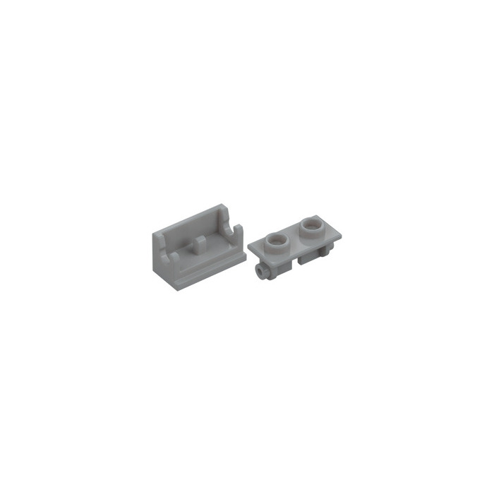 LEGO Medium Stone Gray Hinge Brick 1 x 2 with Medium Stone Gray Top ...