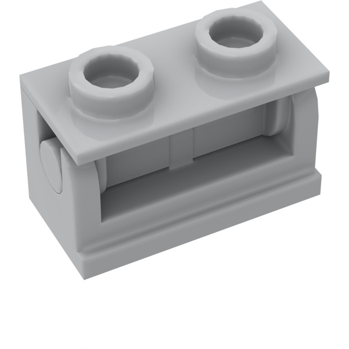 LEGO Medium Stone Gray Hinge Brick 1 x 2 with Medium Stone Gray Top ...