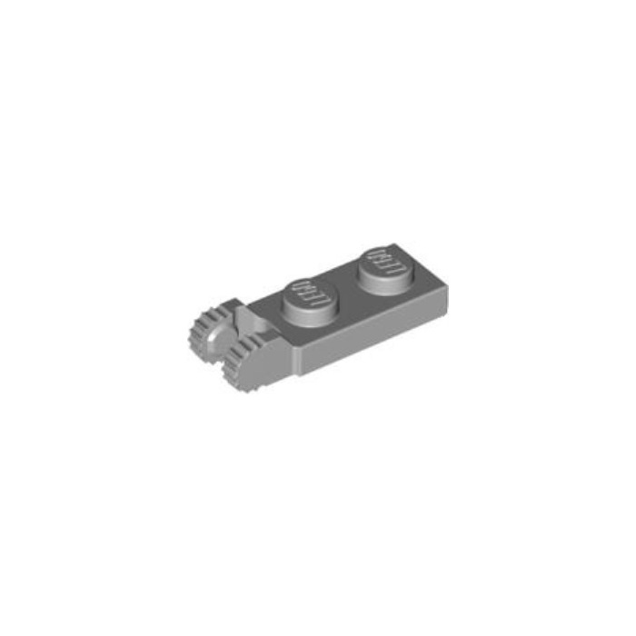 LEGO Medium Stone Gray Hinge Plate 1 x 2 with Dual Fingers (44302 / ...