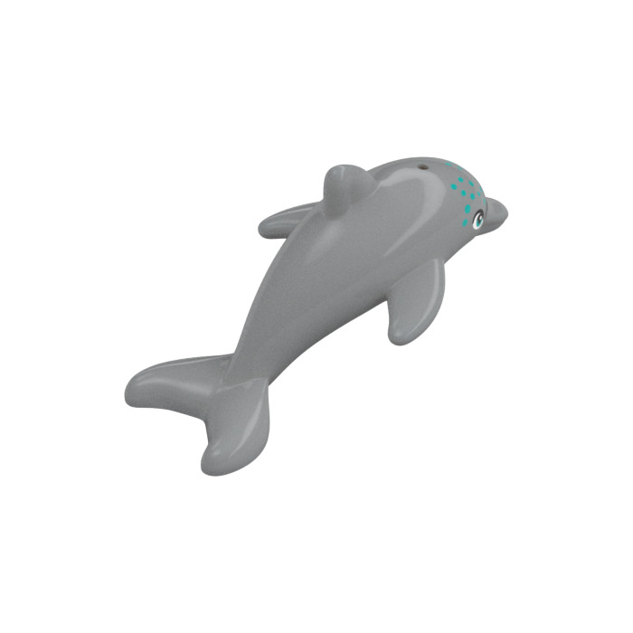 LEGO Medium Stone Gray Jumping Dolphin with Bottom Axle Holder with ...