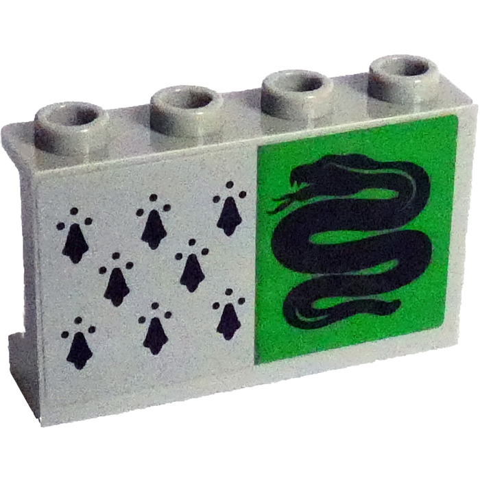 LEGO Medium Stone Gray Panel 1 x 4 x 2 with 8 Black Spires and Snake ...