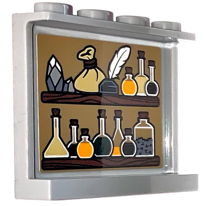 LEGO Medium Stone Gray Panel 1 x 4 x 3 with Potion ingredients Sticker ...