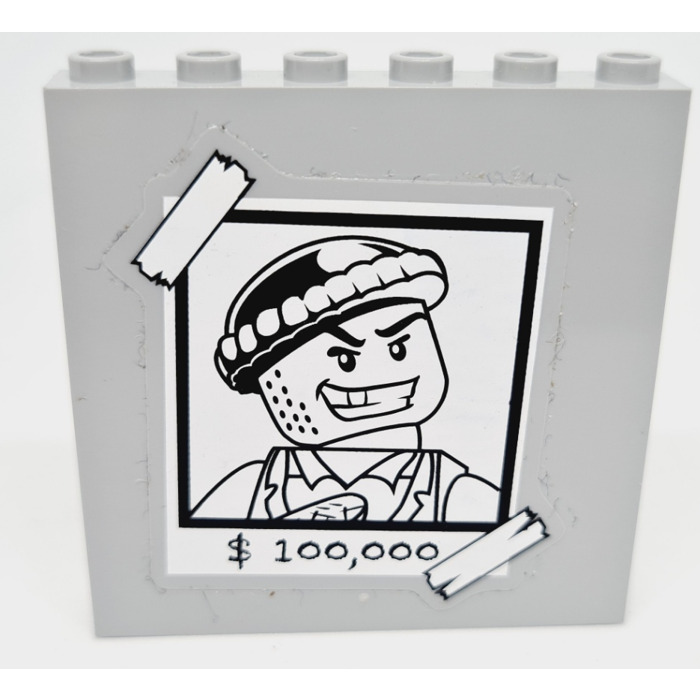 LEGO Panel 1 x 6 x 5 with Wanted Poster and '$100,000' Sticker (59349 ...