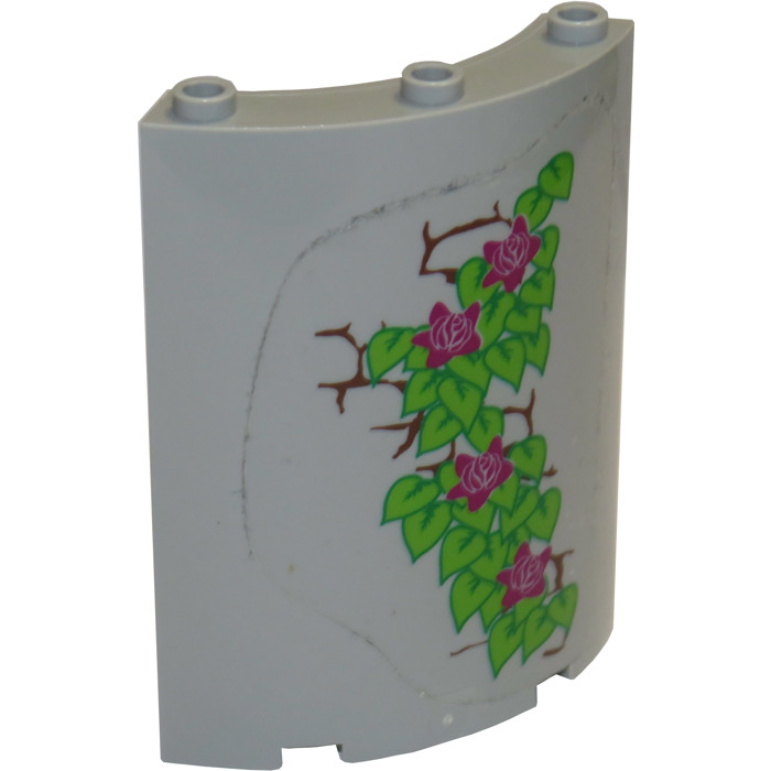 LEGO Medium Stone Gray Panel 4 x 4 x 6 Curved with Curtain and Bricks ...