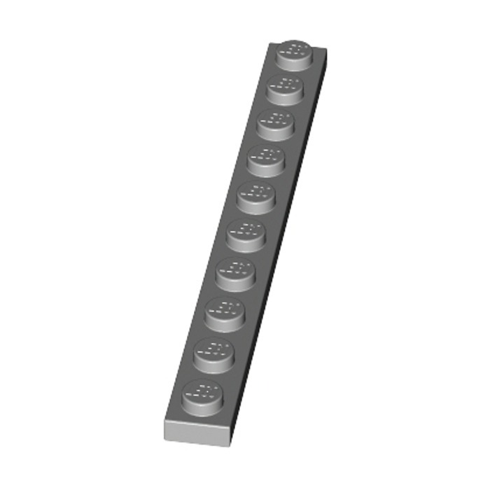 LEGO Medium Stone Gray Plate 1 x 10 (4477) | Brick Owl - LEGO Marketplace