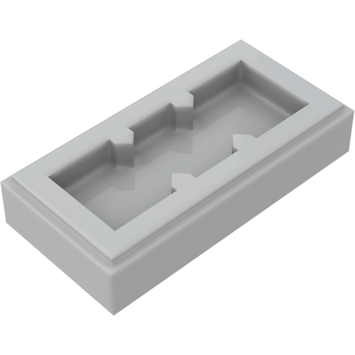 LEGO Medium Stone Gray Plate 1 x 2 with 1 Stud (with Groove and Bottom ...