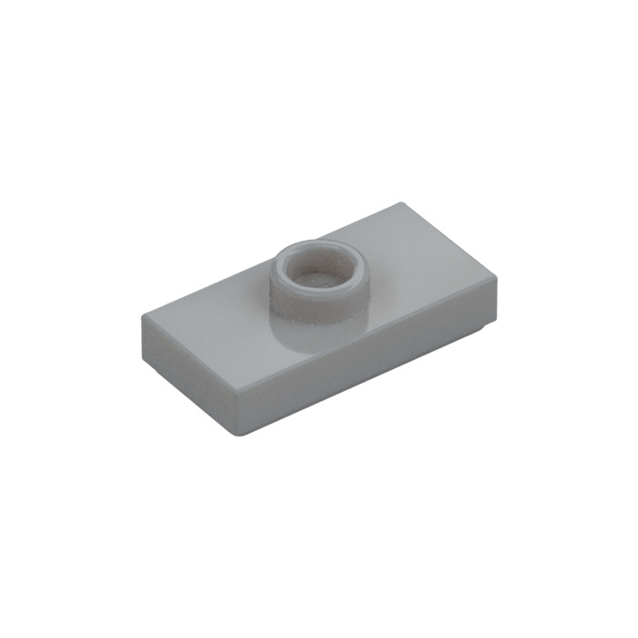 LEGO Medium Stone Gray Plate 1 x 2 with 1 Stud (with Groove and Bottom ...