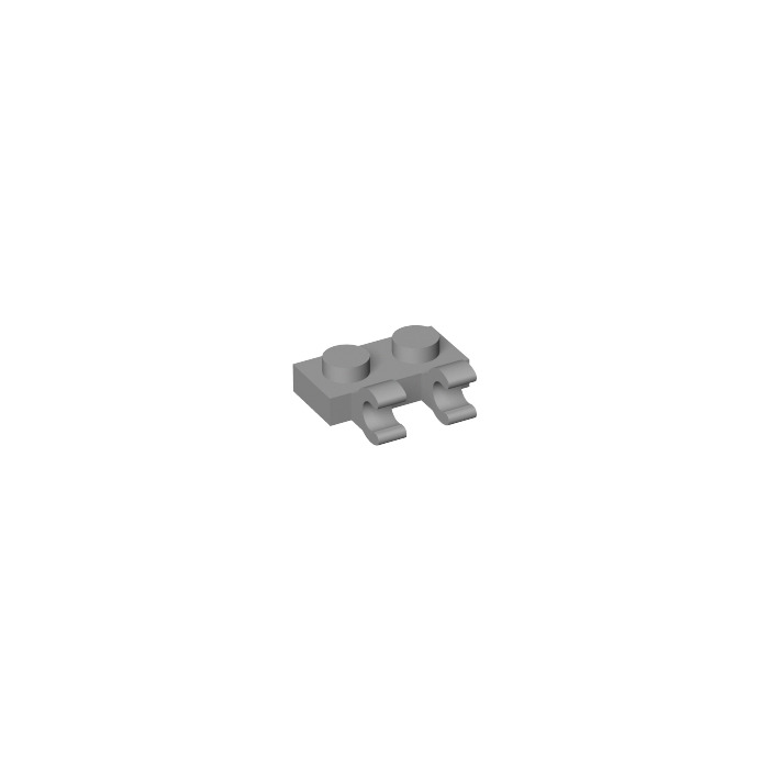 LEGO Medium Stone Gray Plate 1 x 2 with Horizontal Clips (Open 'O ...