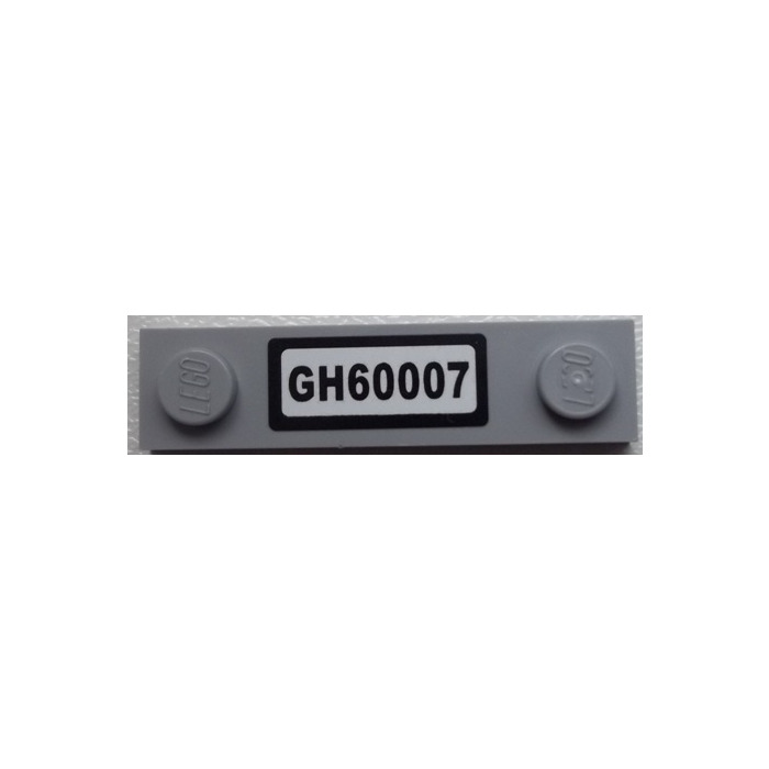 LEGO Medium Stone Gray Plate 1 x 4 with Two Studs with GH60007 License ...