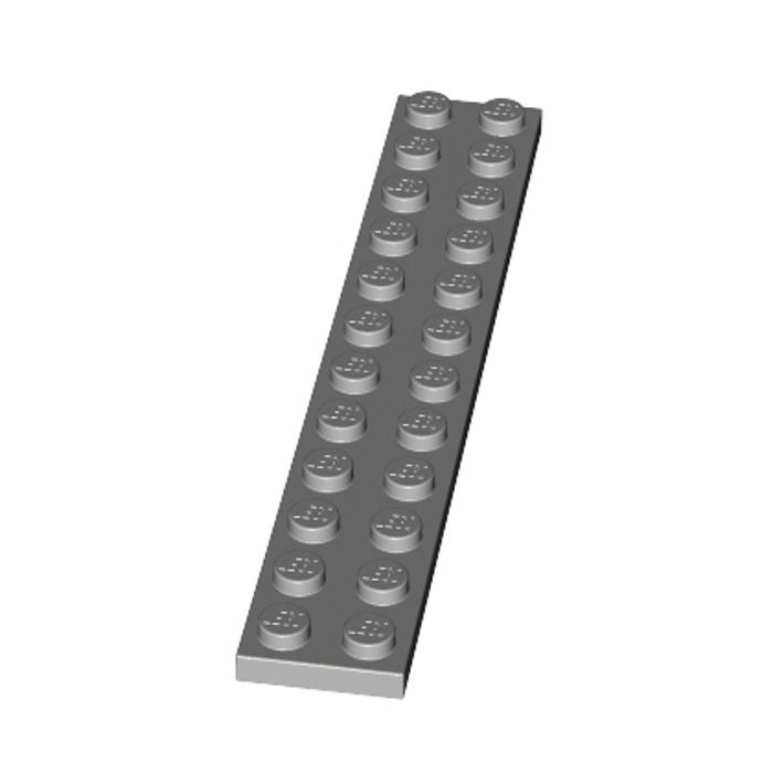 LEGO Medium Stone Gray Plate 2 x 12 (2445) | Brick Owl - LEGO Marketplace
