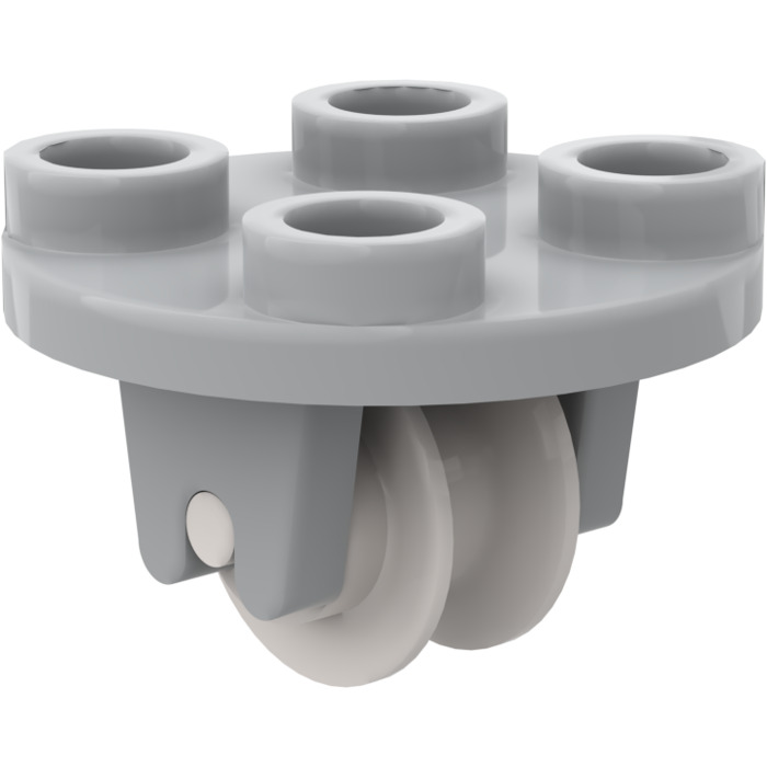 LEGO Medium Stone Gray Plate 2 x 2 Round with White Wheel | Brick Owl ...