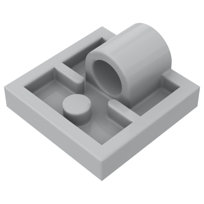 LEGO Medium Stone Gray Plate 2 x 2 with Pin Hole without Underneath ...
