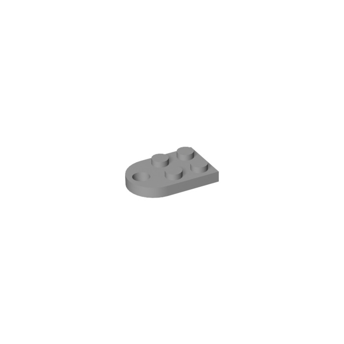 LEGO Medium Stone Gray Plate 2 x 3 with Rounded End and Pin Hole (3176 ...