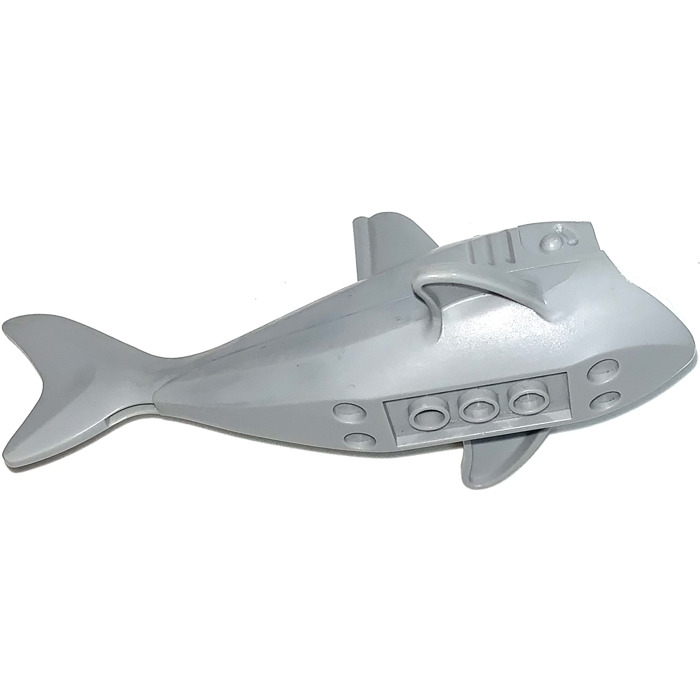 LEGO Medium Stone Gray Shark Body with Gills and White Teeth (62605 ...