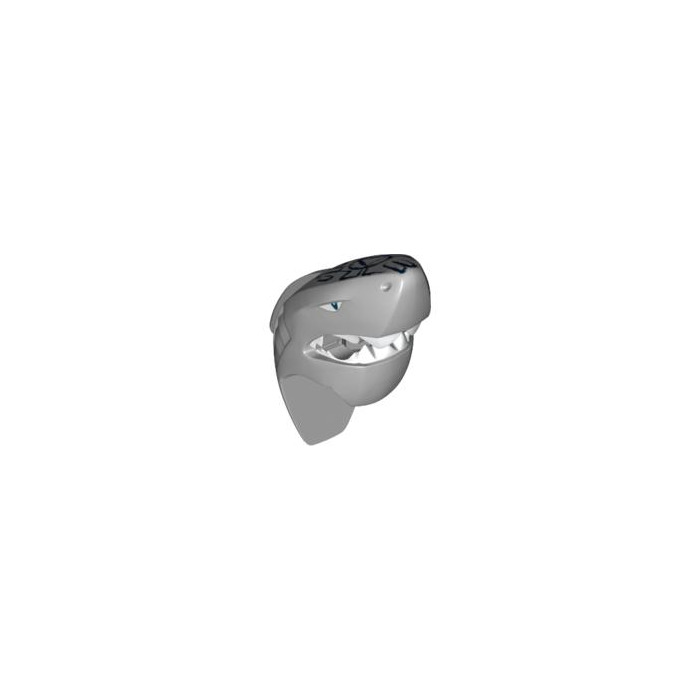 LEGO Medium Stone Gray Shark Head with Fin with Dark Blue Markings ...