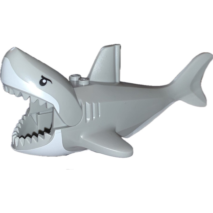 LEGO Medium Stone Gray Shark with White Mouth and Underside with Black ...