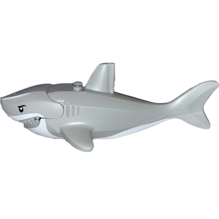 LEGO Medium Stone Gray Shark with White Mouth and Underside with Black ...