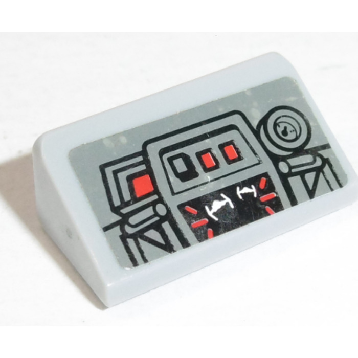 LEGO Medium Stone Gray Slope 1 x 2 (31°) with Control Panel and Screen ...