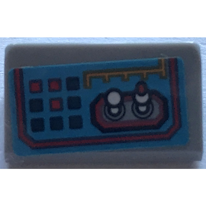 LEGO Medium Stone Gray Slope 1 x 2 (31°) with Control Panel with ...