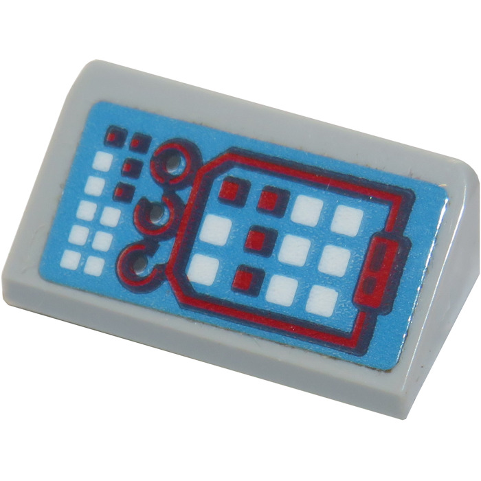 LEGO Slope 1 x 2 (31°) with Control Panel with Red and White Buttons ...