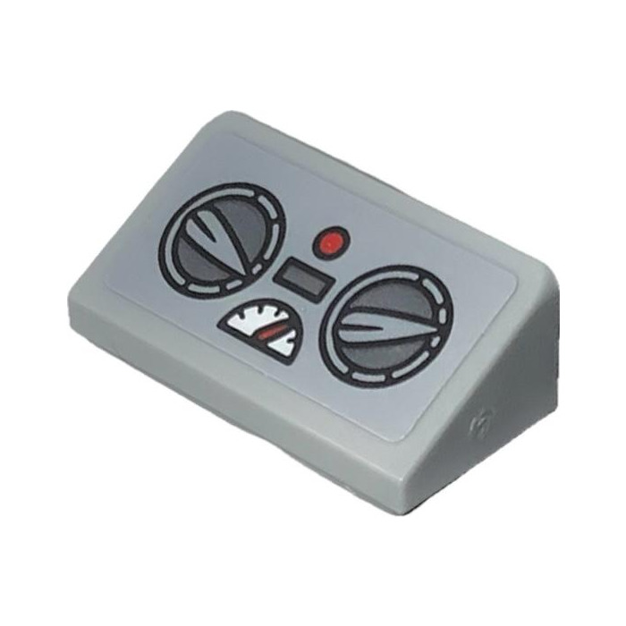 LEGO Medium Stone Gray Slope 1 x 2 (31°) with Speedometer Sticker ...