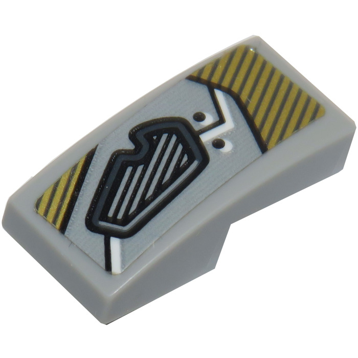 LEGO Medium Stone Gray Slope 1 x 2 Curved with Gray Eye Cover and ...